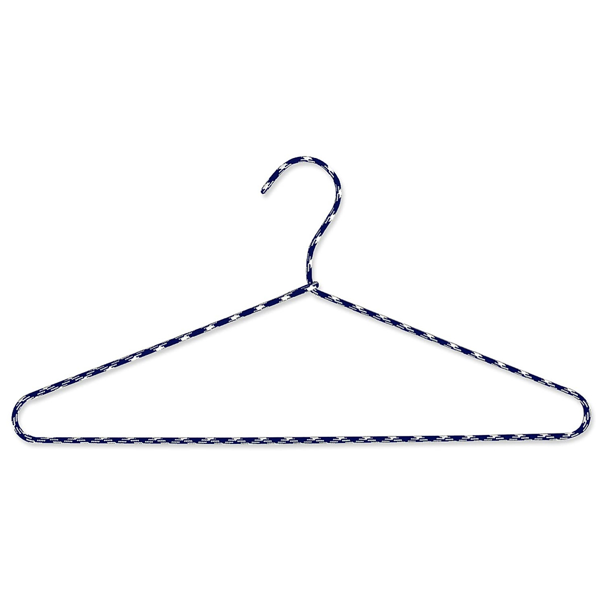 Rethink Your Room Clothes Hangers 10 Pack Stylish Fabric Wrapped Metal, Space Saving Coat, Velvet, Pant Hangers for Closet Organization, Durable Non-Slip, Navy/White Wardrobe Essentials Bulk Storage