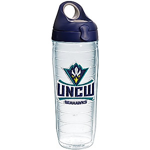 Tervis Unc Wilmington Seahawks Logo Insulated Tumbler with Emblem and Navy with Gray Lid, 24 oz, Clear