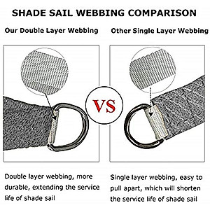 Shade&Beyond Triangle Sun Shade Sail for Patio Lawn Deck Garden Pergola (16'x16'x16', Dark Grey)