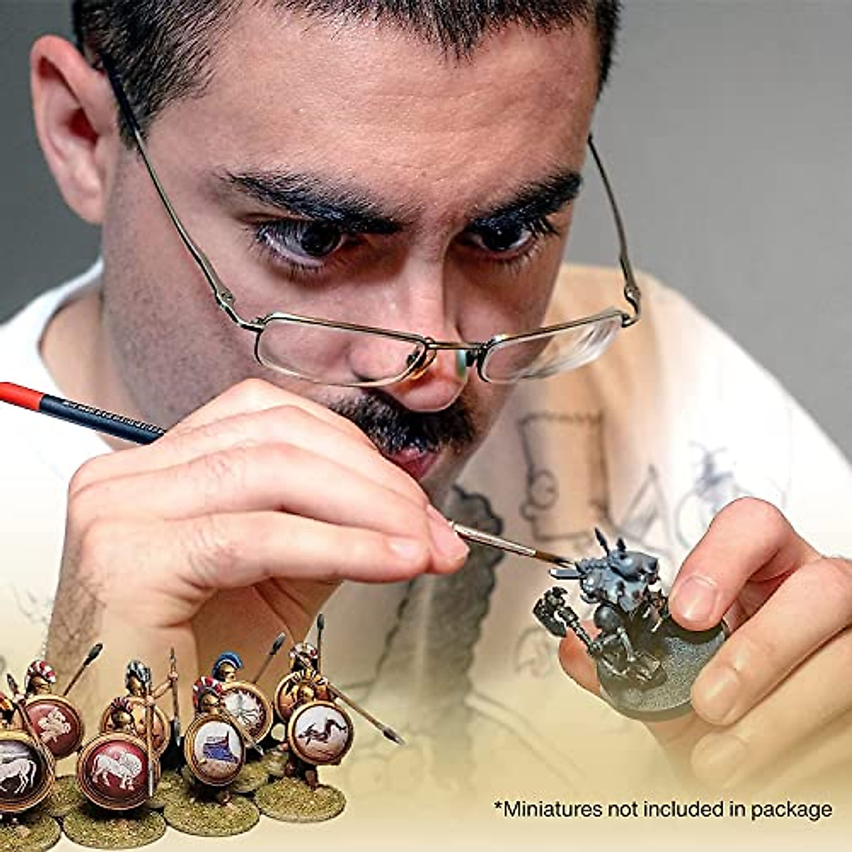 Wargames Delivered The Army Painter Starter Miniature Paint Sets - Acrylic Model Paint Set for Plastic Minis - Miniature Painting Kit - 18 Acrylic Paints, 2 Hobby Paint Brushes, Mixing Balls & Bottles