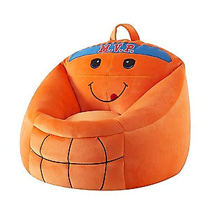 Heritage Kids Micromink Squishy Bean Bag Chair for Kids Ages 3+, Basketball