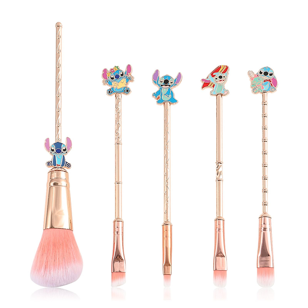Stich Makeup Brushes Set, WeChip Anime Stich Make Up Brush Set, Stich Stuff for Girls Women（5pcs）