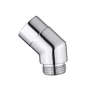 Carvedexquisitely Modern Copper Showerhead Elbow Adapter, 135 Degree Chrome, G1/2" Female and Male