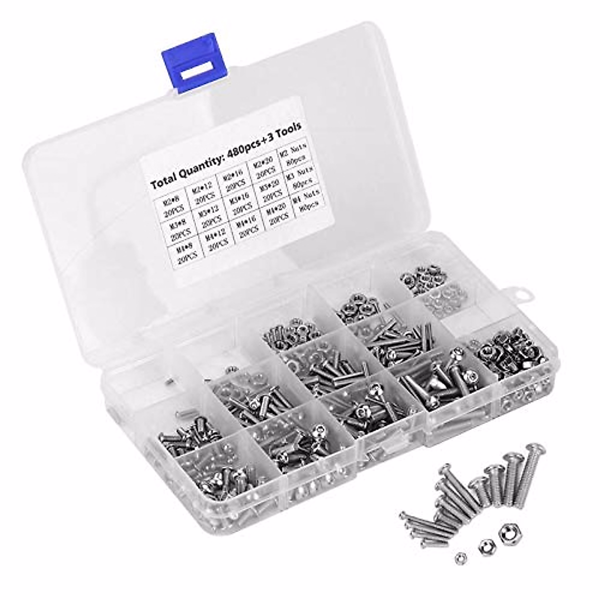 Screw 480pcs M2/M3/ Machine Screws Set Fasteners for Laptop/Hard Disk/Keyboard/Phone/PC Tool Professional