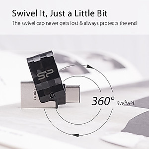 Silicon Power 32GB X5 Flash Drive USB 3.0 Dual Drive USB Type-C C31 Swivel Dual Flash Drive Type C Ready for Smartphones Tablets and New MacBook 5 Pack (S5032GBUC3C31V1KBT)