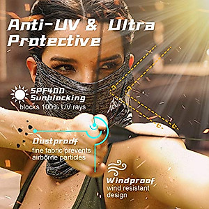 ARRUSA Summer Cool Face Cover, Scarves Neck Gaiter Breathable Dust-proof Mouth cover for Men & Women Fishing Outdoor Sport