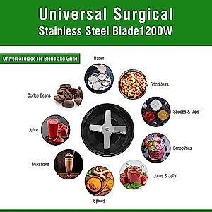 Balzano High Speed Nutri Blender/Mixer/Smoothie Maker - 1000 Watts - 8 Pcs Set, Silver Compact