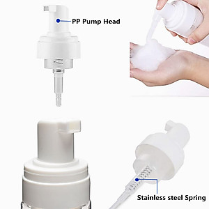 30ml Empty Refillable Clear Plastic Foamer Pump Bottle, Travel Foam Dispenser Liquid Soap Container for Cosmetic Makeup, Kitchen, Shampoo, Bathroom Countertops (3 Pack)