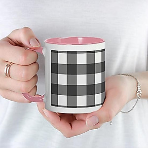 CafePress Black White Buffalo Plaid Mugs Ceramic Coffee Mug, Tea Cup 11 oz
