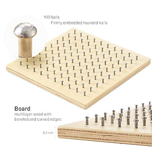 Wood GeoBoard - Geo board 10 x 10 Graphical Educational Mathematics Material with Rubber Tie and Cards, Preschool Kids Mathematical Brain Teasers, Early Learning Development DIY Toy for Toddler