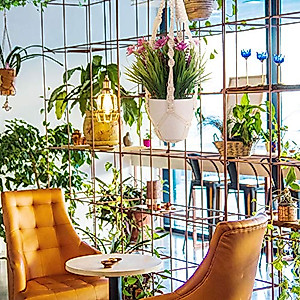 2 Pack Macrame Plant Hangers, Cotton Rope Woven Indoor Outdoor hanging plant holder Wall Hanging Planter Ceiling plants for Flower Pot, Hanging Plants Holder for Yard Garden Home Decoration, 50 cm