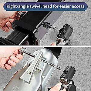 METOWARE Trailer Hitch Lock& Coupler Lock Kit, Swivel Head Hitch Receiver Pin Lock, 5/8" Dia Pin Lock and 1/4” Dia 1" to 3" Adjustable Span Trailer Lock
