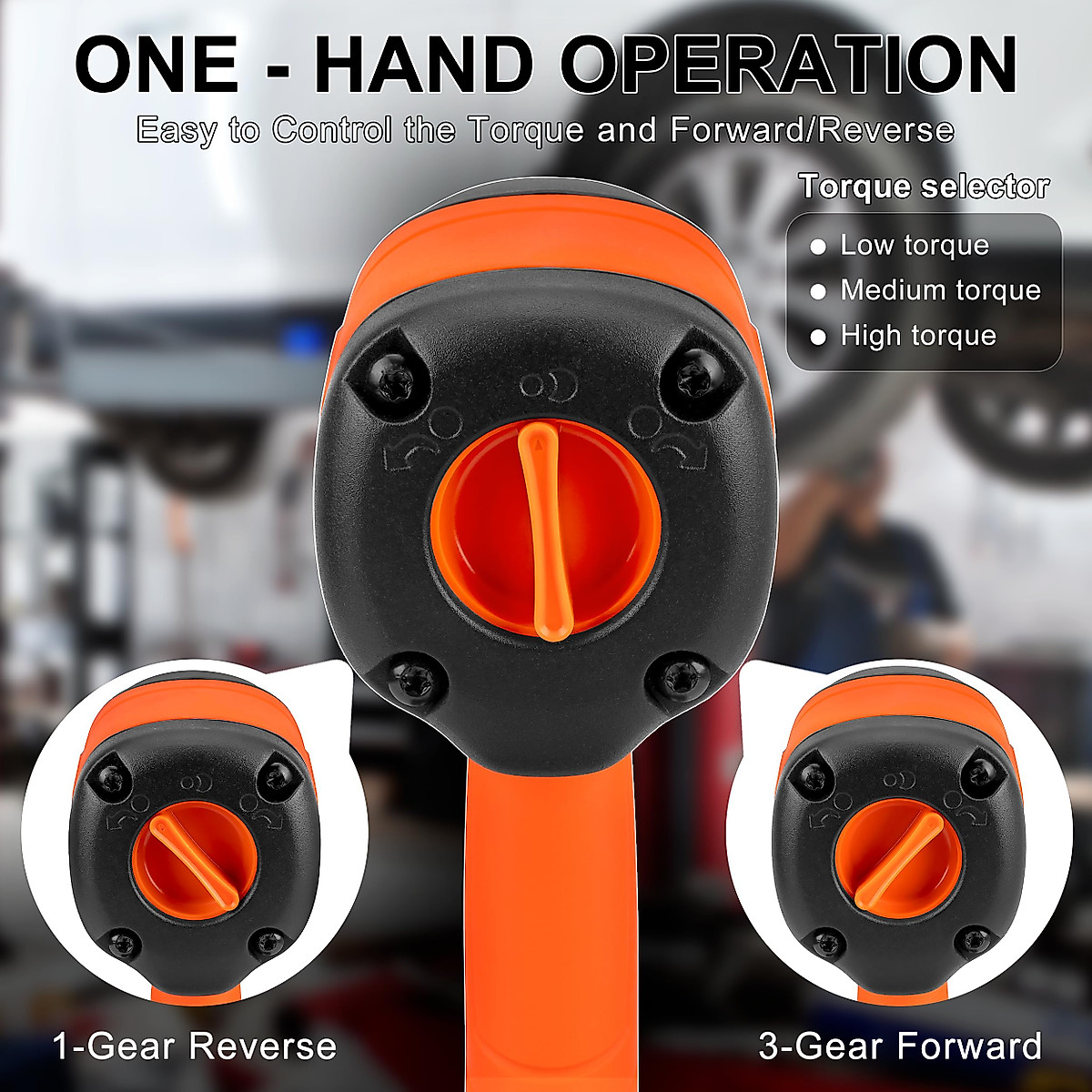 REFINE 1/2 Inch Air Impact Wrench, Air Impact Gun with Max Torque 663 ft-lbs,Reversible,Twin Hammer,Pneumatic Impact Gun for Automobile Industry,Changing Tires