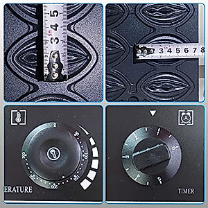 Mvckyi Commercial 10 PCS Small Size Abalone Shape Electric Waffle Maker with removable plates, Non Stick Vagina Waffle Machine Hot Dog Baker, Strange Shape Sausage Female Pussy Grill Waffle Baker for Party Snack Food