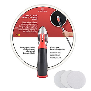 SCOTTCHEN Drywall Sander 9 Inch Radial Round Pole Sander for Dry Wall Include 3pcs Sanding Sheets 80，100，150 Grits