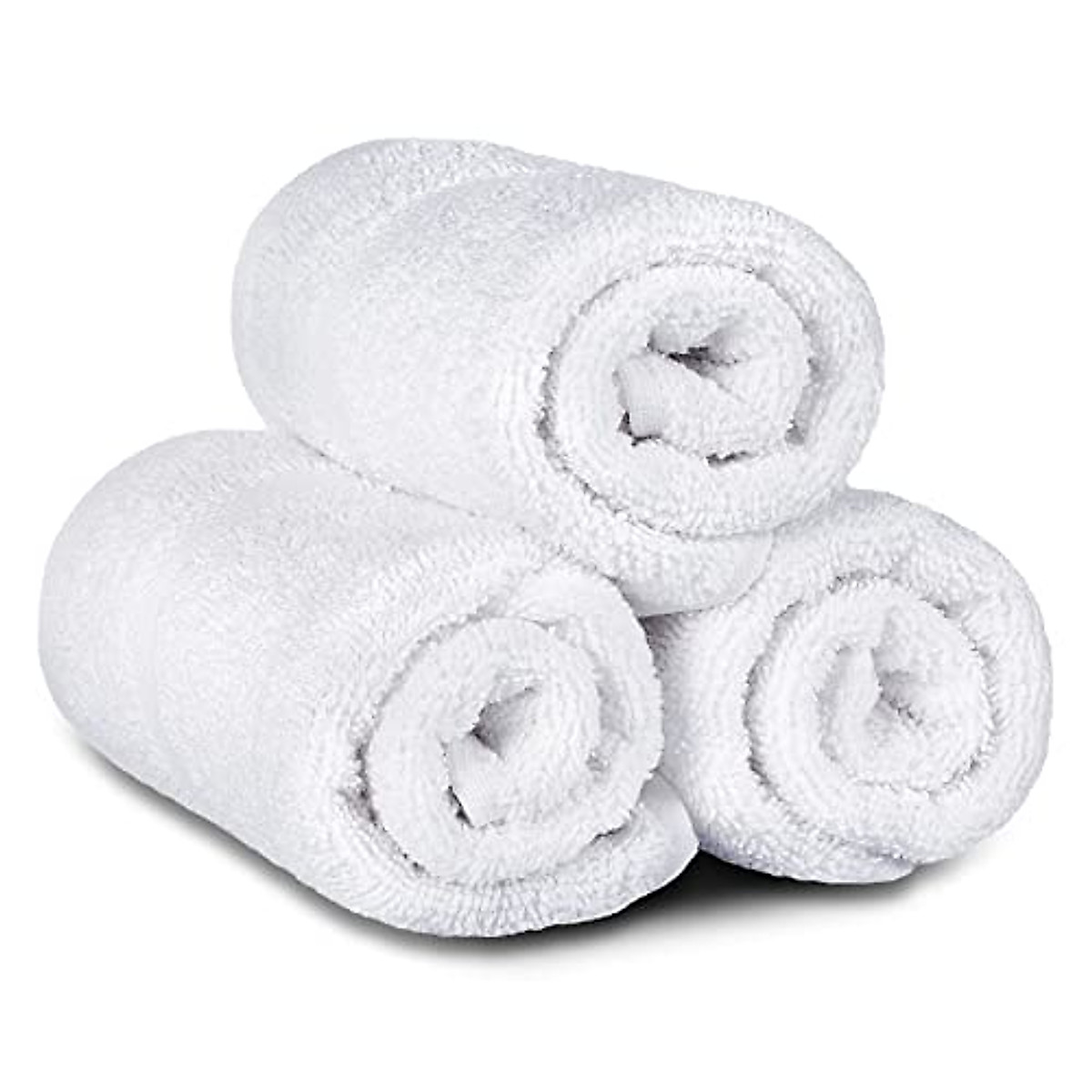 Wealuxe White Hand Towels for Bathroom 12 Pack 16x27 Inch, Cotton Hand Towel Bulk for Gym and Spa, Soft Extra Absorbent Quick Dry Terry Bath Towels