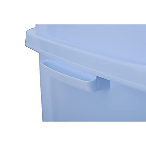 Large Plastic Trash Can with Swing Top Lid, 13 Gallon White Waste Bin for Kitchen, Garage, Indoor/ Outdoor Trash Can