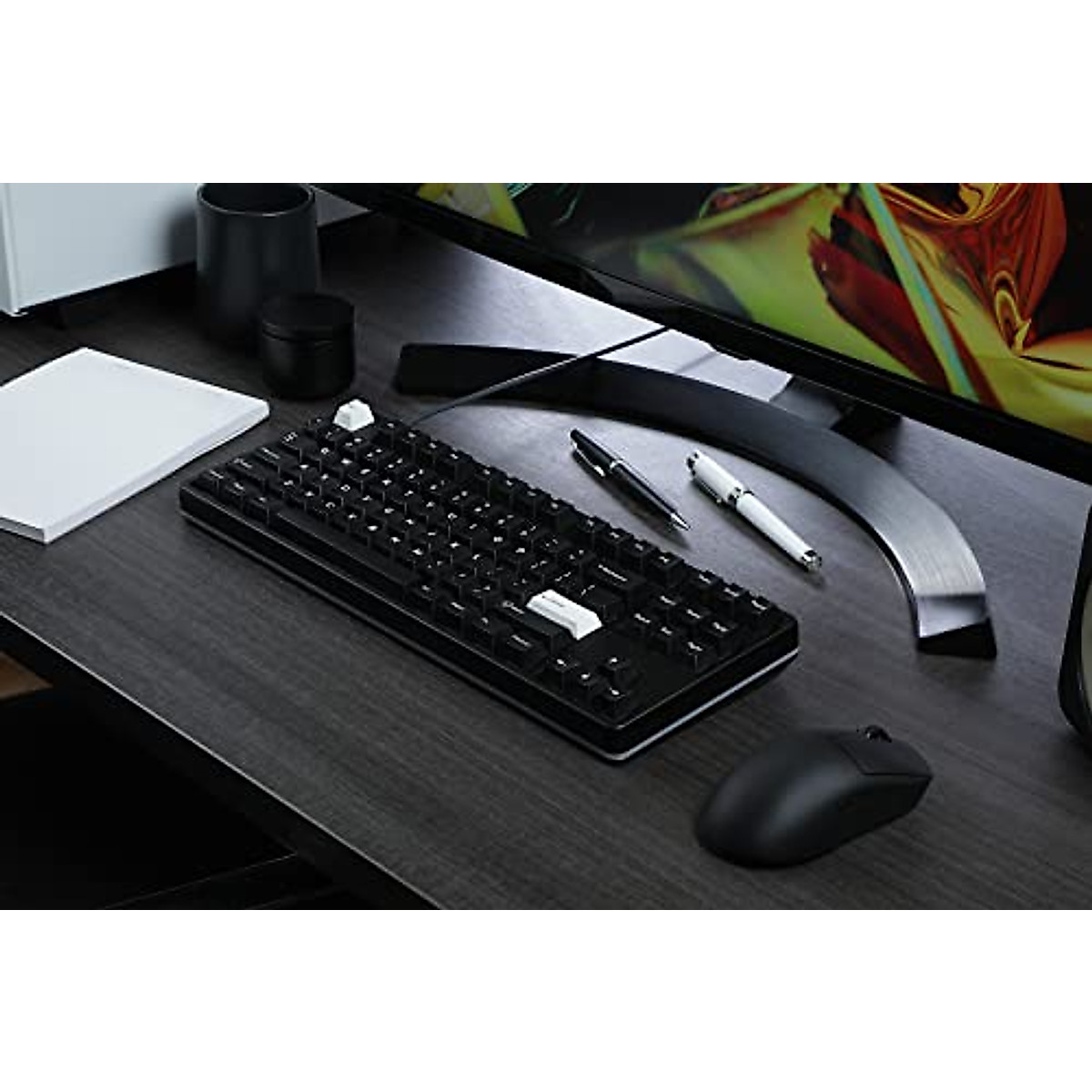 DROP DCX White-on-Black Keycap Set, Doubleshot ABS, Cherry MX Style Keyboard Compatible with 60%, 65%, 75%, TKL, WKL, Full-Size, 1800 layouts and More (White-on-Black)