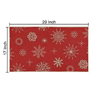 Haperlare Christmas Decorative Doormat 17x29 Snowflake Welcome Mat Merry Christmas Entrance Doormat Non Slip Doormat for Indoor Outdoor Living Room, 17" x 29"