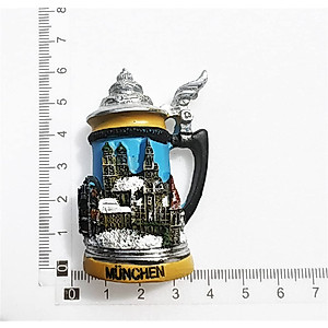 Beer Mug Munich Germany Refrigerator Magnet Travel Souvenir Fridge Decoration 3D Magnetic Sticker Hand Painted Craft
