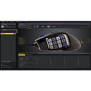 Corsair Scimitar Pro RGB - MMO Gaming Mouse - 16,000 DPI Optical Sensor - 12 Programmable Side Buttons - Black (Renewed)
