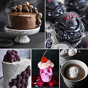 HUAKENER Gummy Skull Molds, 2 Pack Skull Candy Molds with 2 Droppers, Skull Silicone Molds for Chocolate, Candy, Jelly, Dog Treats, Ice Cube, Resin Casting