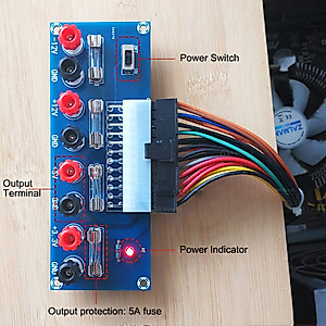 CHENBO 2pcs 24 Pins ATX Power Board Computer PC Power Supply Breakout Module Adapter 12V 5V 3.3V