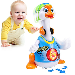 OCATO Baby Toys 12-18 Months Crawling Infant Toys Baby Musical Toys for Toddlers 1-3 Dancing Walking Swing Goose Toy Educational Interactive Light-up Gifts Toys for 1 2 3 4 5 Year Old Boys Girls Kids