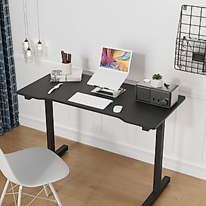 Our Modern Space 4 FT Upgraded Home Office Large Rectangular Computer Workstation with Cable Holes & Ergonomic Front Work Study, Simple & Modern Table - 45.5 x 22 Inch