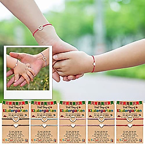 SuanlaTDS 2PCS Love Bracelet Back to School Gift Bracelet with Card,Back to School Gifts Mother Daughter Bracelet,Mommy and Me Bracelets for Mother Daughter Girls Boys