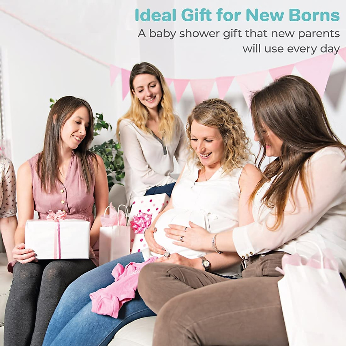 Spasilk Bath Hooded Towels & Washcloths Set for Babies, 23-Piece Gift Set, Grey, (Gift GBA23 0501)