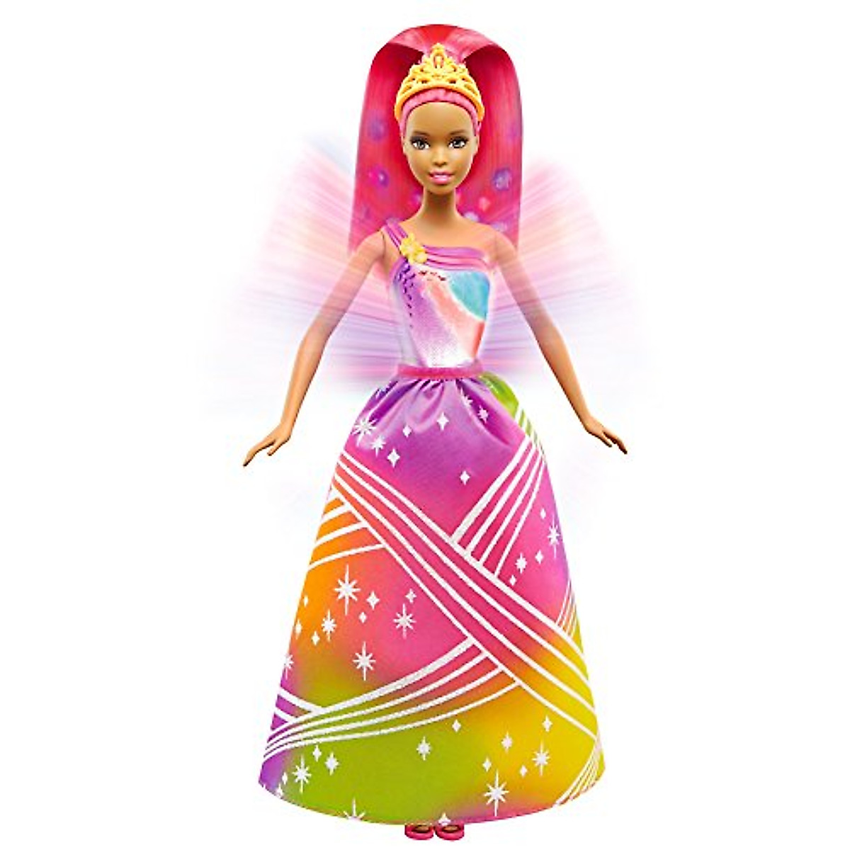 Barbie Rainbow Princess Lights and Sounds African-American Doll