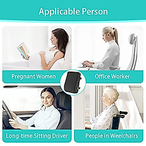 Lumbar Support Pillow for Office Chair,Support Point Adjustable Chair Back Support Pillow for Car, Office Chair Back Cushion Chair Cushion for Back Pain with 2 Adjustable Straps