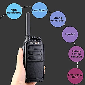 Retevis RT28 Walkie Talkies for Adults Long Range,Two Way Radios Rechargeable,Hands Free 2 Way Radio with Earpiece,for Worker School Security Restaurant(10 Pack)