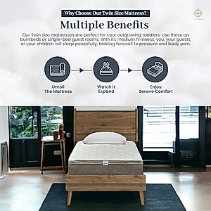 Aylas Furniture Twin Bed Mattress - 12 Inch Hybrid Twin Mattress with High Density & Comfort Cold Foam with Continuous Coil Bonnell Springs - Eco-Friendly, Breathable Twin Size Mattress Medium Firm