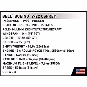 COBI Armed Forces Bell Boeing V-22 Osprey Aircraft