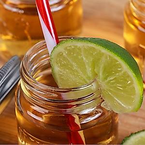 The Rooster Mason Jar Shot Glasses Set - Mini Mason Jars with Lids Featuring Unique Rooster Design (10 Pack)