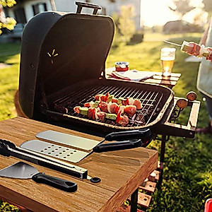 Weselyn Flat Top Grill Accessories Kit - 11-Pc Griddle Set with Melting Dome, Burger Spatulas, Scraper, Egg Rings and Squirt Bottles - Stainless Steel BBQ Tool Kit Ideal Blackstone Accessories