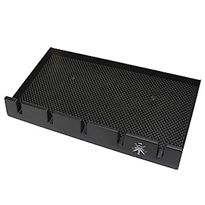 Segbeauty Barber Clipper Tray, Barber Clipper Holder Clipper Rack Anti-Slip Black Salon Clippers Organizer Razor Case, 5 Notches Professional Hair Trimmer Holder Hairdresser Stylist Barbers Tools Box