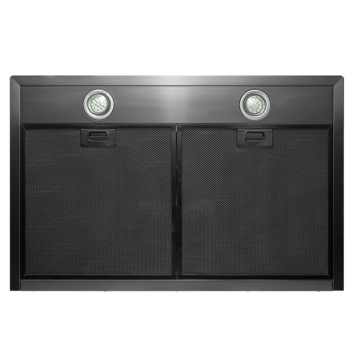 AKDY 30 in. 343 CFM Convertible T-Shape Wall Mount Black Stainless Steel Kitchen Range Hood with Touch Panel and Carbon Filters