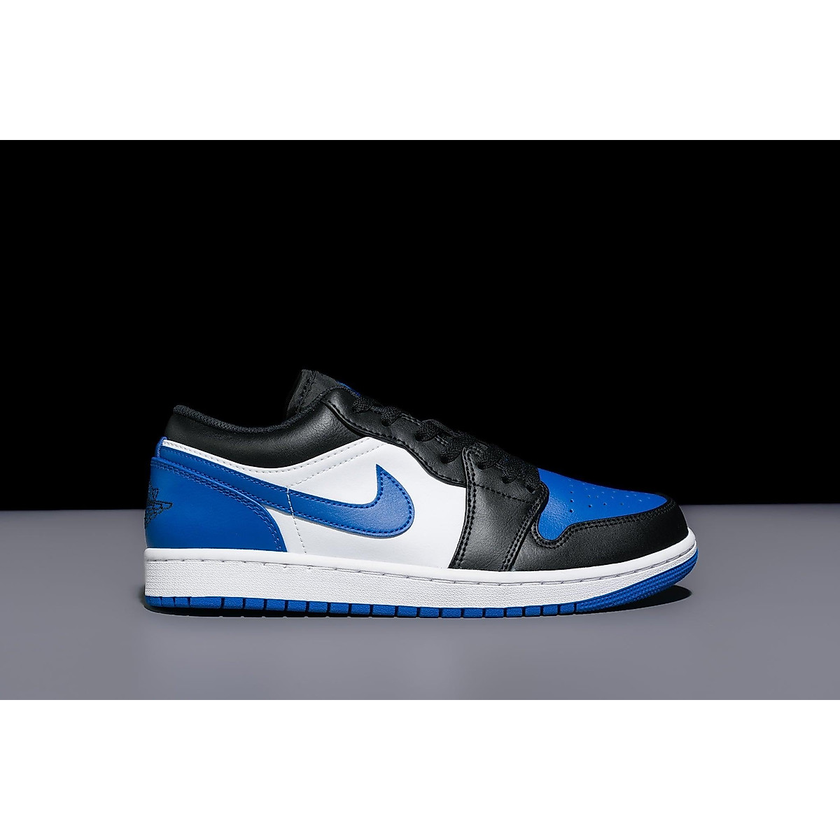 Jordan Men's Air 1 Low White/Royal Blue-Black-White (553558 140) - 11