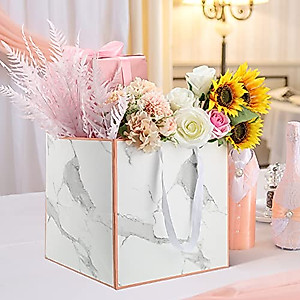 2 Pieces Large Gift Bag Marble Paper Extra Large Gift Bags for Presents Square Giant XL Huge Wedding Gift Bag with Handle for Birthday Wedding Anniversary Party Supplies, 11.8 x 11.8 x 11.8 Inch