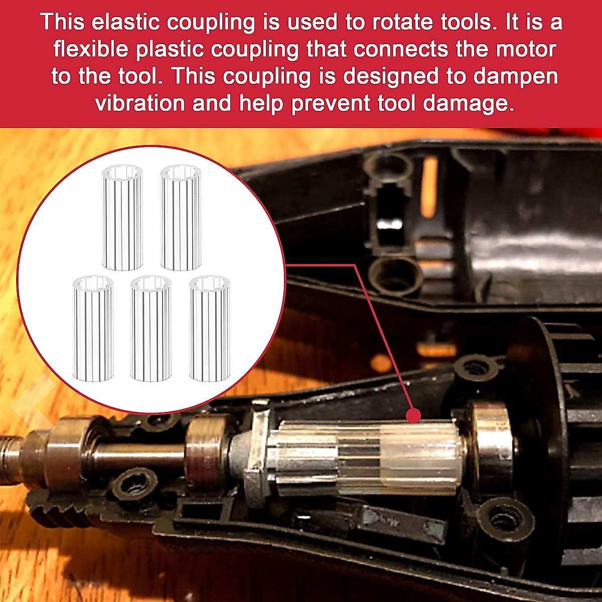 Rotary Multi-Tool Coupling Parts, Fits for Dremel 395 Corded Multi-Tool Replacement Coupling 2615294309 (5 Pcs)