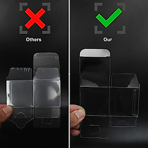 COTOPHER 60pcs Clear Macaron Boxes, 4"×4"×4" Clear Single Chocolate Covered Ore Cookies Boxes Clear Favor Boxes for Wedding Baby Shower