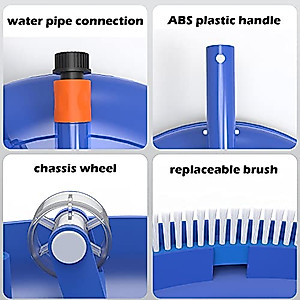 Pool Leaf Vacuum, 15” Large Pool Leaf Sucker with Brush, Include Reusable 16” X 23” Leaf Bag, Durable Leaf Bagger for Inground and Above Ground Swimming Pools (No Pole Include)