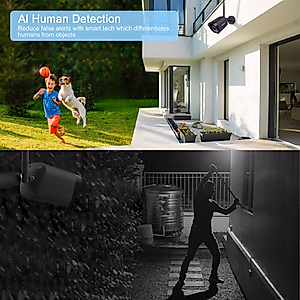 Laview Security Camera Outdoor 1080P HD,WiFi Cameras Waterproof,Home Security Cameras with AI Human Detection,Two-Way Audio,Night Vision,Compatible with Alexa,SD Slot&USA Cloud Storage(2 Pack)