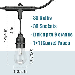 iMagic Outdoor String Lights, 98 Ft Smart RGB Patio Lights, 30 LED Bulbs Multi Color String Lights, for Alexa/Google Assistant, App Control, 2.4 GHz Only, IP65 Waterproof, Meet to U.S. Standards