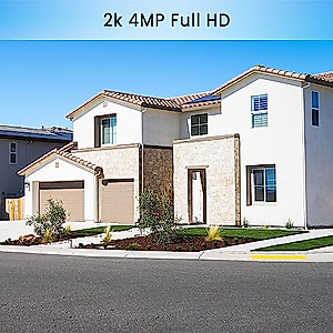 NUFEBS Security Camera 2K/4MP Wireless Outdoor with Solar Panel 355°PTZ 2.4G WiFi Waterproof Surveillance Motion Dection Spotlight/Siren, Color Night Vision，2 Way Audio，SD Card Slot/Clound (White)