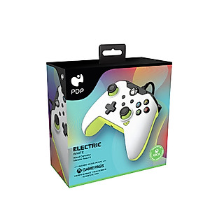 PDP Wired Xbox Game Controller - Xbox Series X|S/Xbox One, Dual Vibration Gamepad, App Supported - Electric White/Yellow