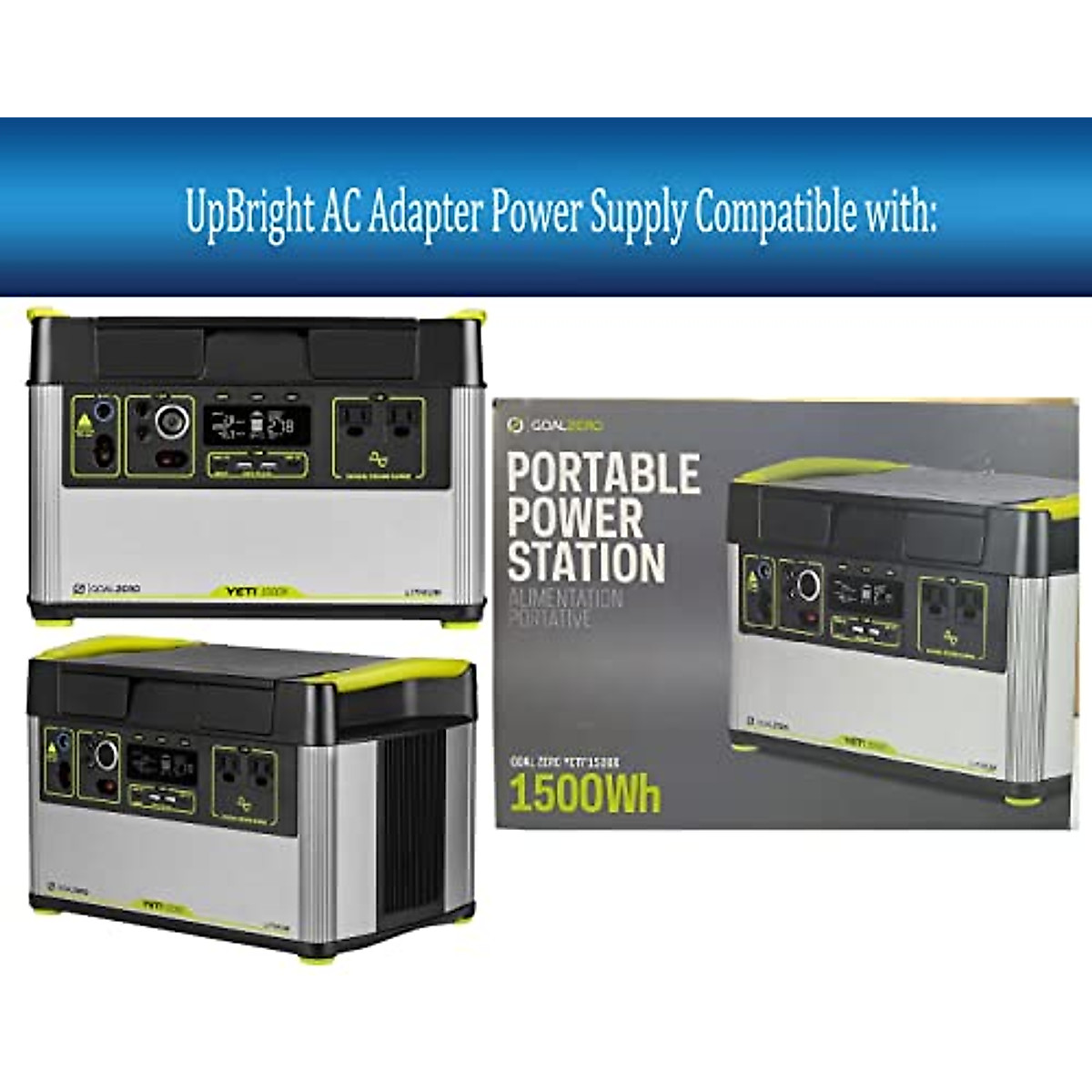UpBright 16V AC/DC Adapter Compatible with Goal Zero GoalZero YETI 1500X Lithium YETI1500X 1400 Portable Power Station 1500Wh GZ 36300 23000 Li-ion NMC Battery P160D07500 P160007500 Supply Charger PSU